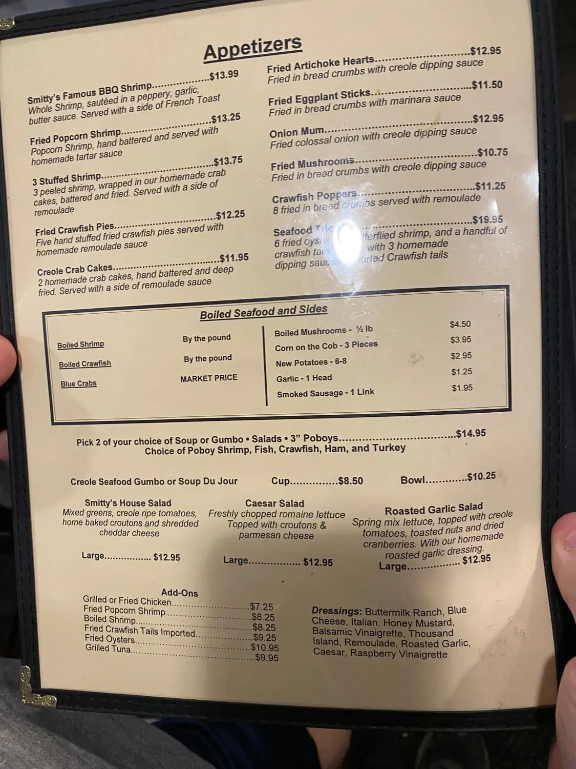Smitty's Seafood Menu - Updated November 2025
