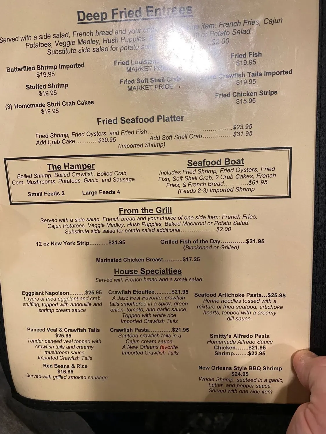 Smitty's Seafood Menu - Updated November 2025