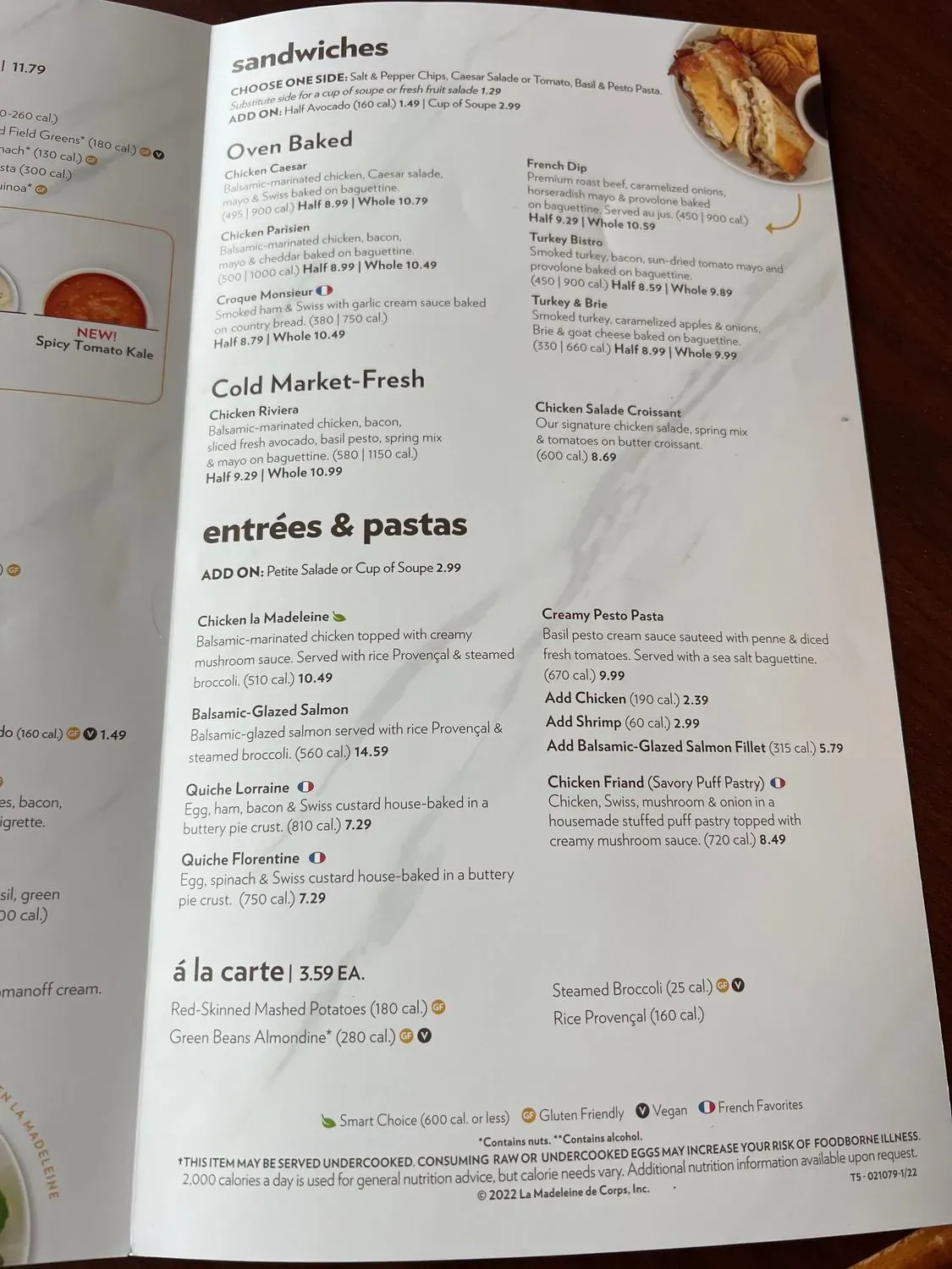la Madeleine Menu - Updated November 2025