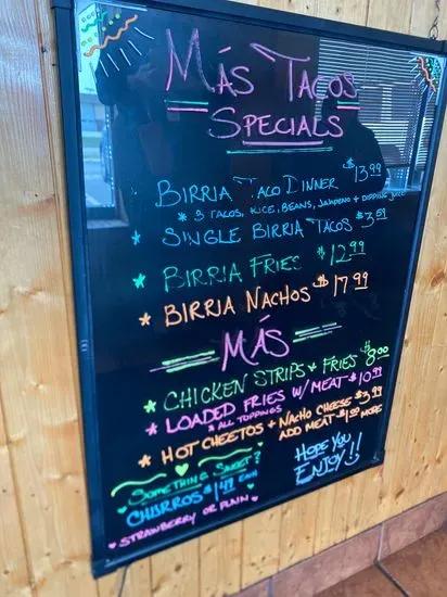 Mas Tacos Menu | Highland, IN | Checkle