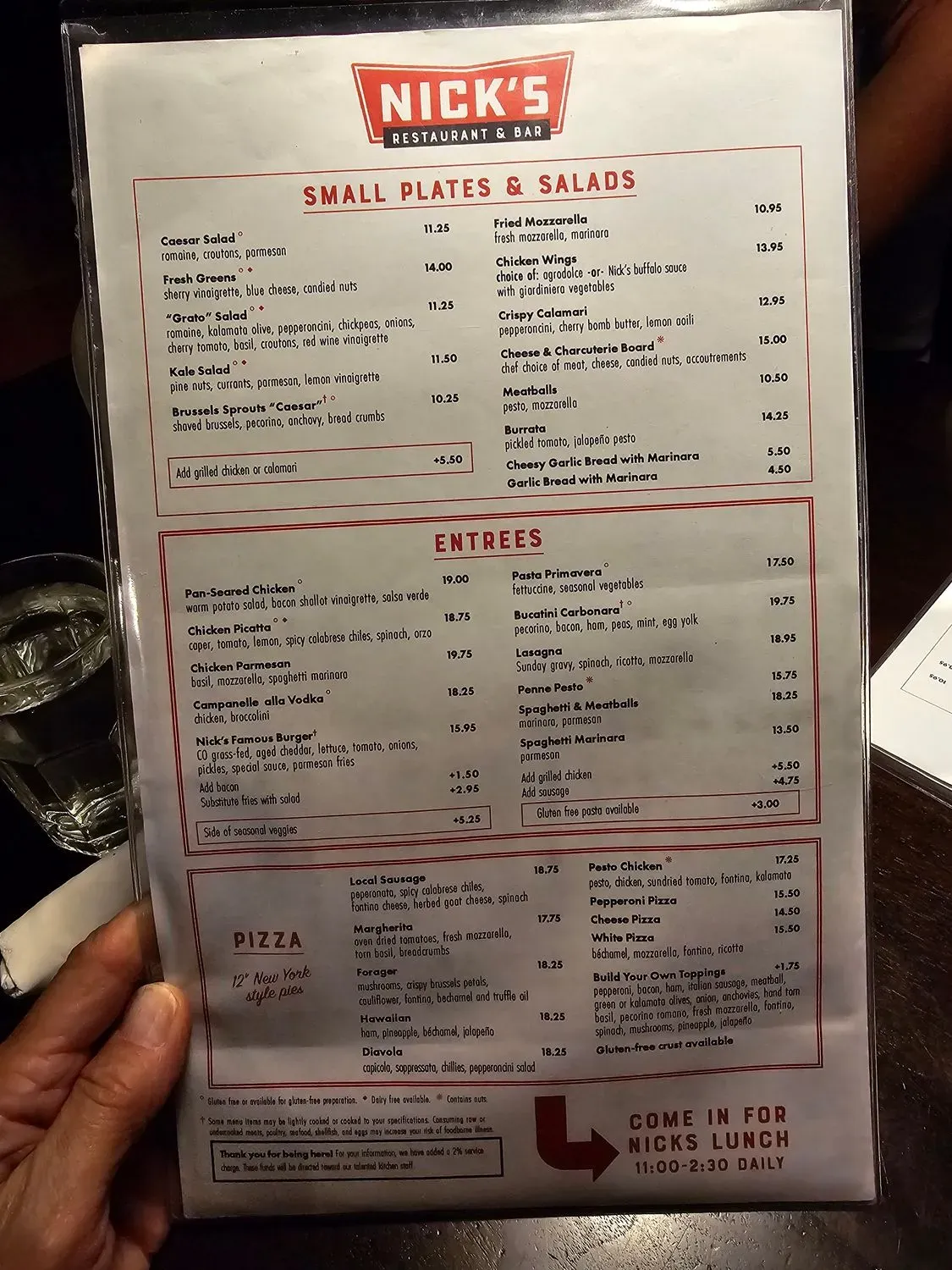 Nick's Restaurant And Bar Menu - Updated November 2025