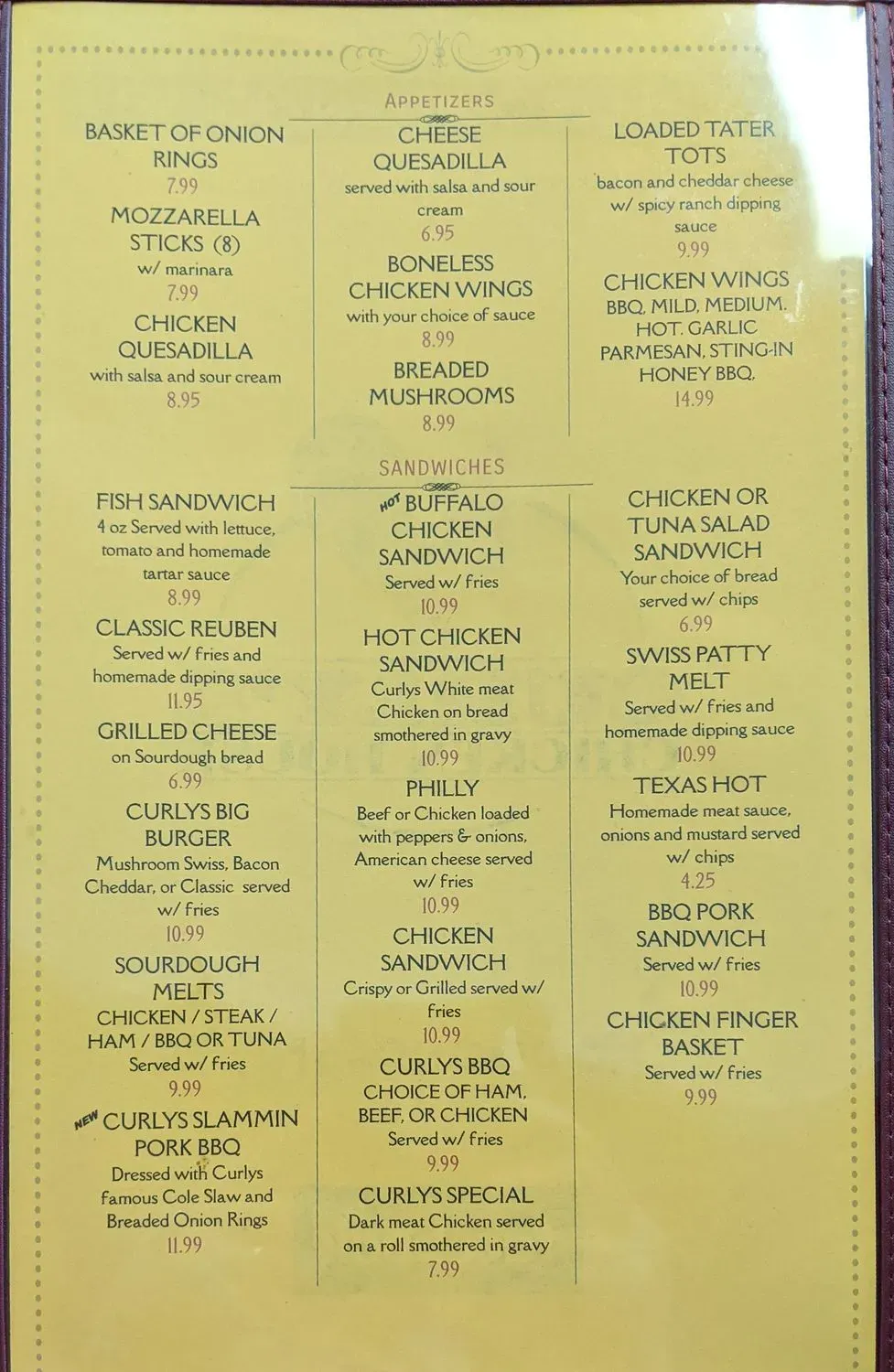 Curly's Chicken House Menu - Updated November 2025