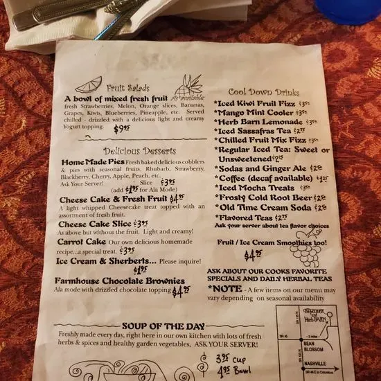 Farm House Café & Tea Room Menu | Nineveh, IN | Checkle