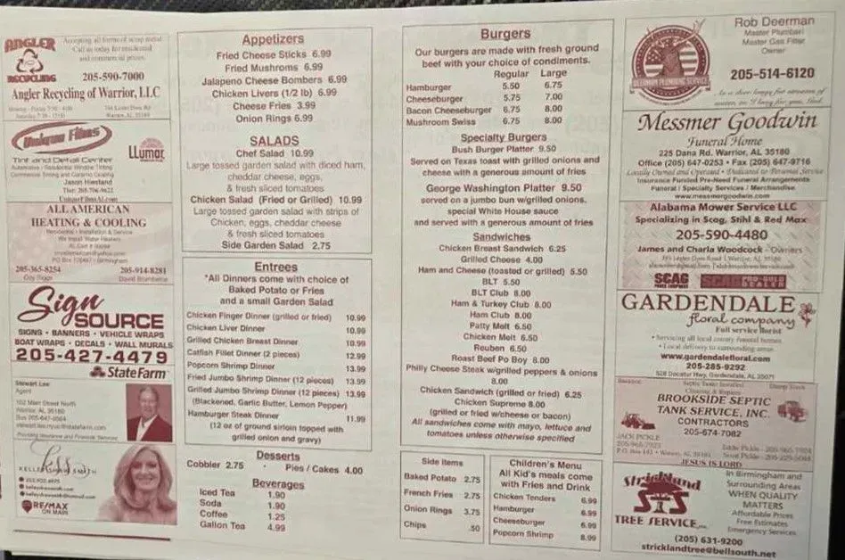White House Restaurant Menu - Updated November 2025
