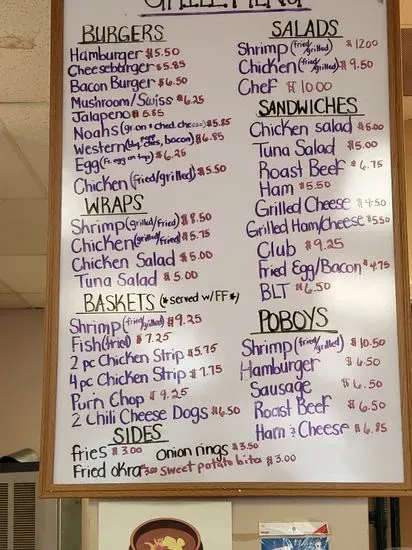 Noah's Cafe Menu | Lafayette, LA | Checkle