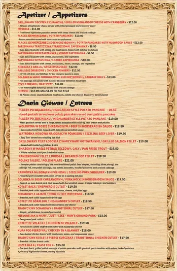 Bacowka Restaurant Menu | Schaumburg, IL | Checkle