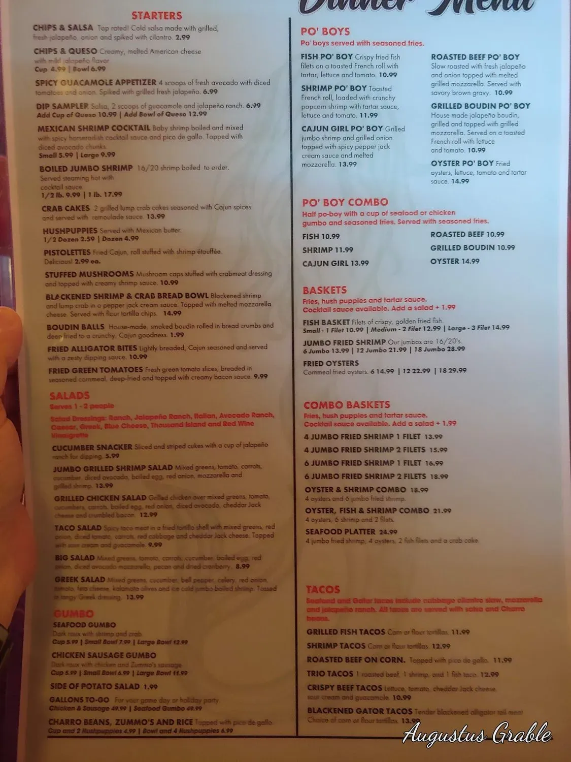 Tia Juanita's Fish Camp Menu - Updated November 2025