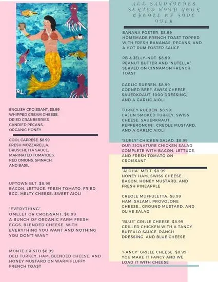 The Surly Mermaid Deli Menu | Andalusia, AL | Checkle