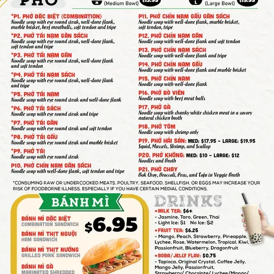 Pho Viet Menu | Conyers, GA | Checkle