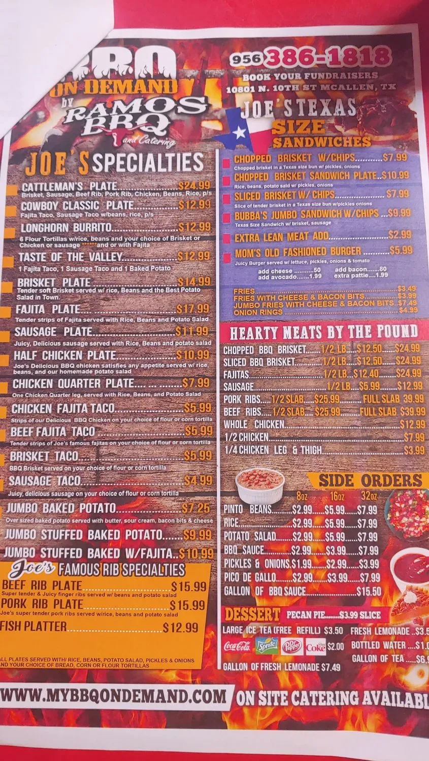 Ramos BBQ & Catering Menu - Updated October 2025