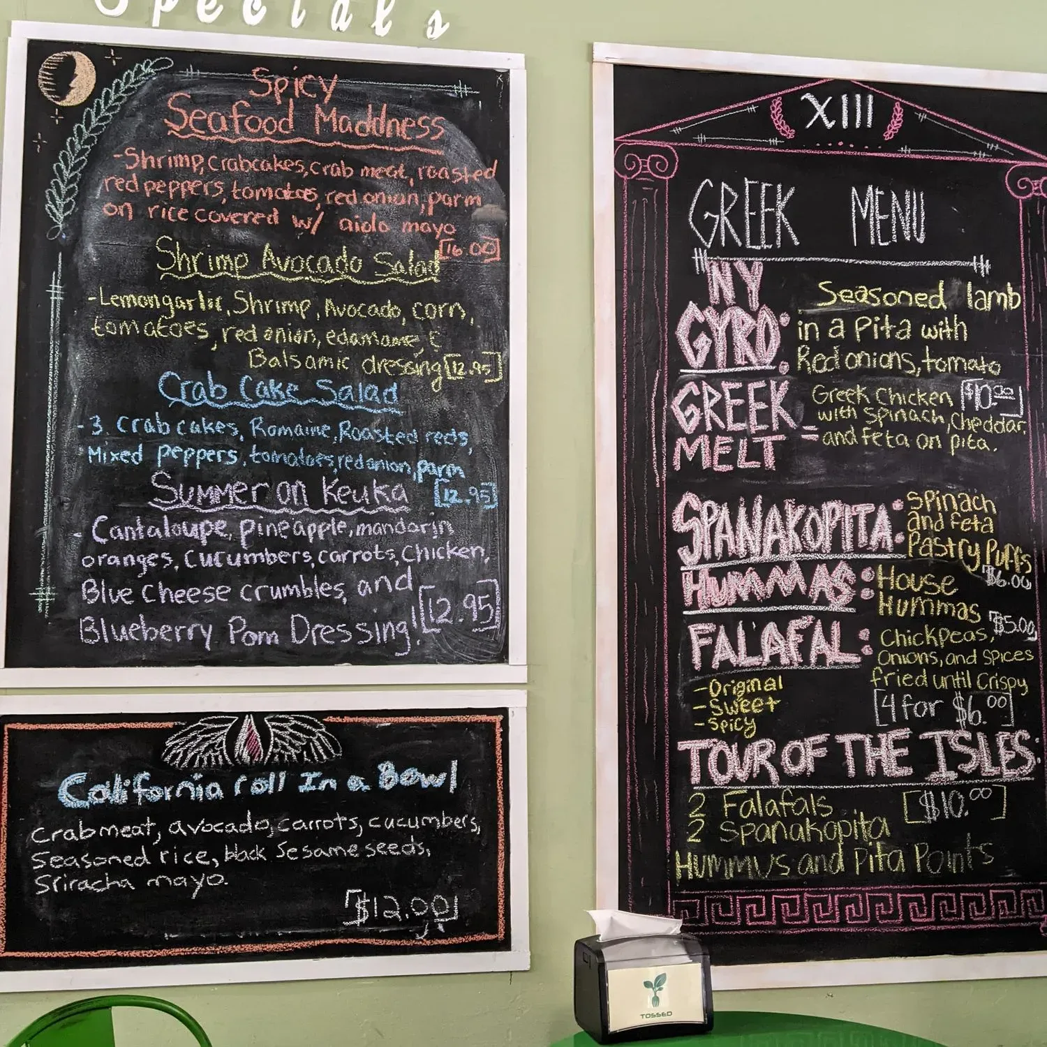 Tossed Menu - Updated October 2025
