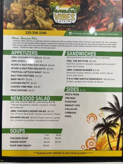 Jamaican Vibes Cuisine (authentic Jamaican food) Menu | Baton Rouge, LA ...