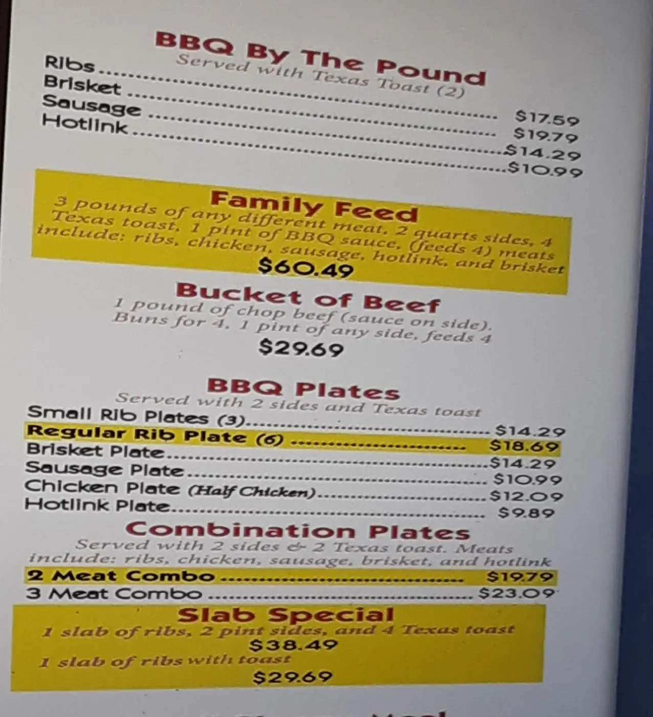Shane's Seafood & BBQ Menu - Updated November 2025