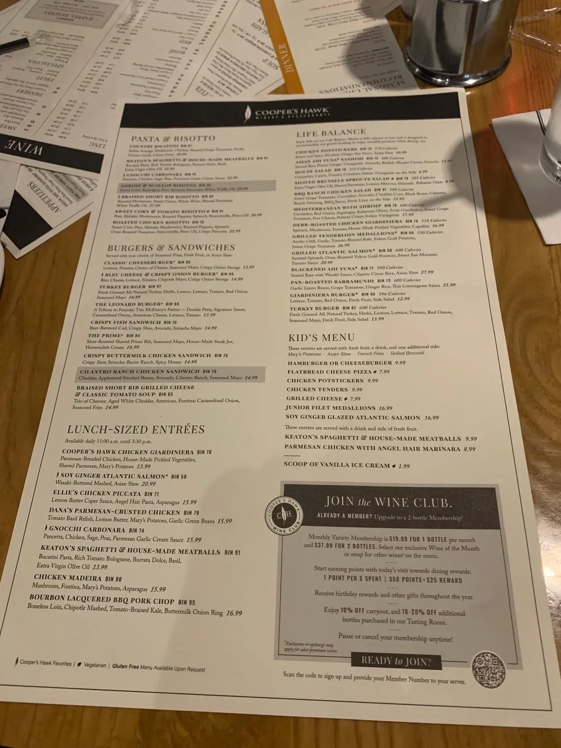 Cooper's Hawk Winery & Restaurant- New Lenox Menu - Updated September 2025