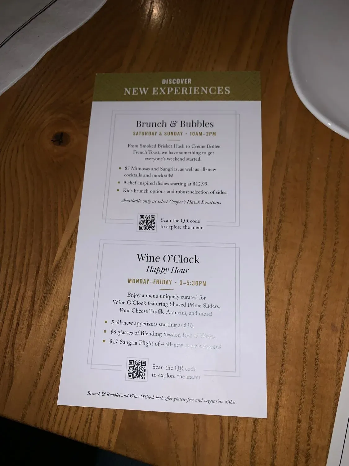 Cooper's Hawk Winery & Restaurant- New Lenox Menu - Updated September 2025