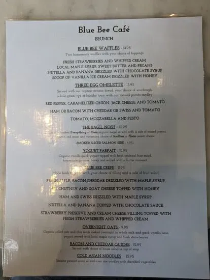 Blue Bee Cafe Menu | Delhi, NY | Checkle