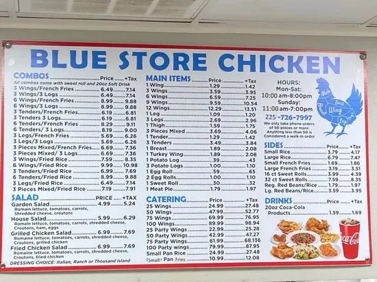 Blue Store Chicken Menu | Baton Rouge, LA | Checkle