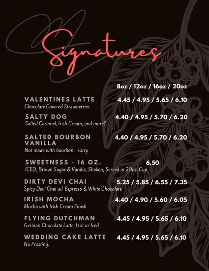 Myth & Ember Coffee House Menu | Van Alstyne, TX | Checkle