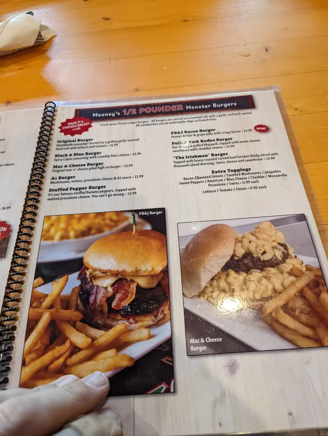 Mooney's Sports Bar & Grill Menu - Updated November 2025