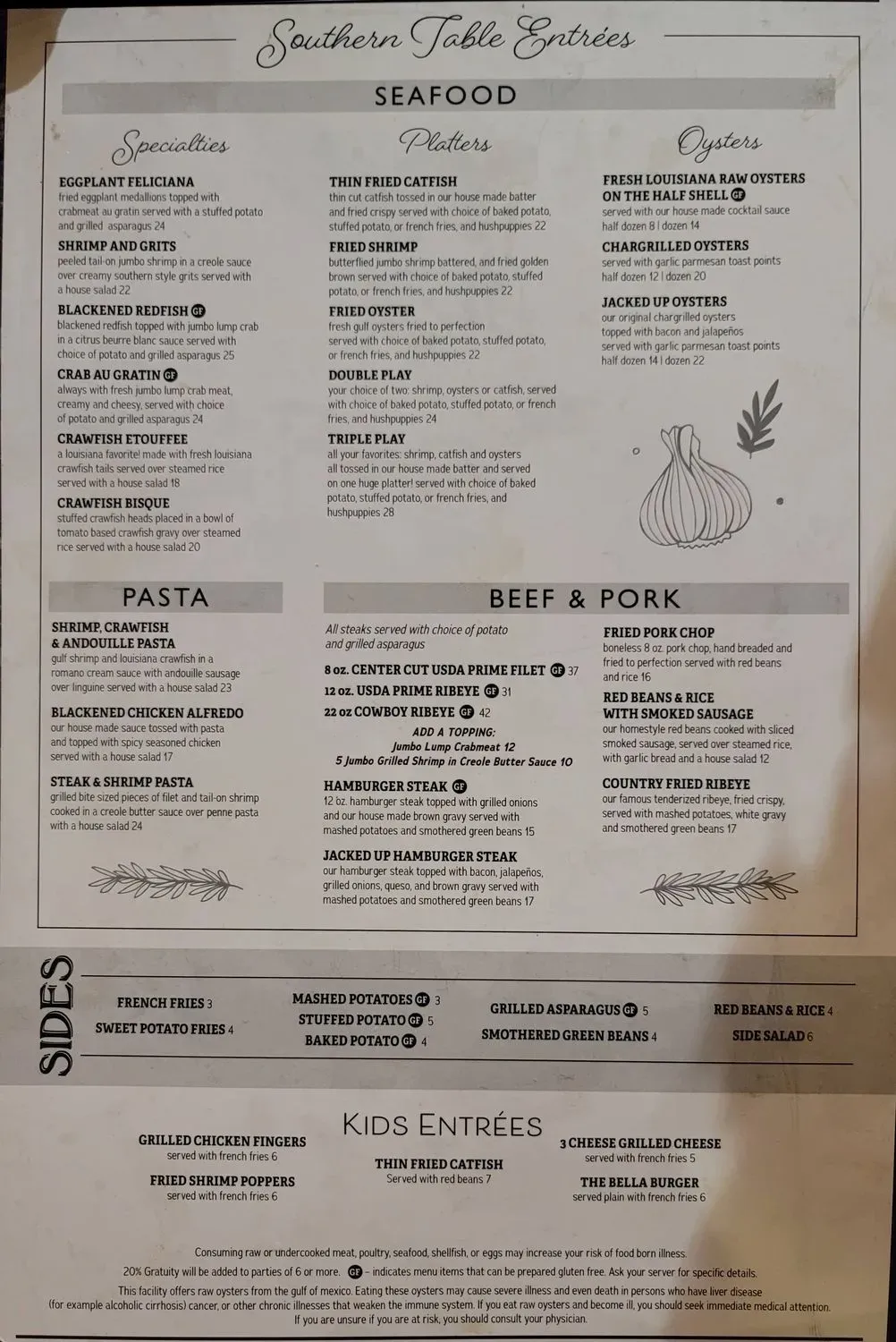 The Francis Southern Table & Bar Menu - Updated November 2025