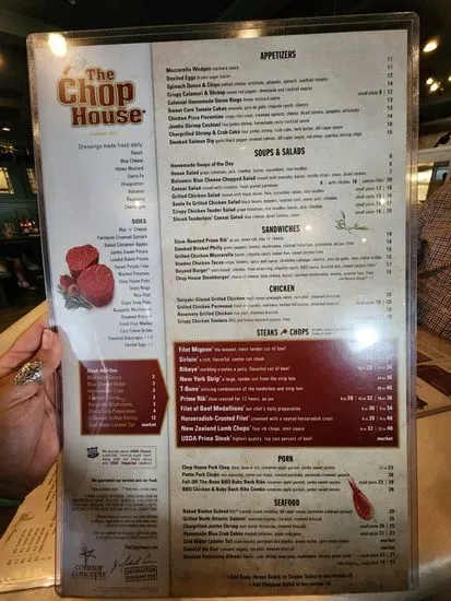 The Chop House Menu | Knoxville, TN | Checkle