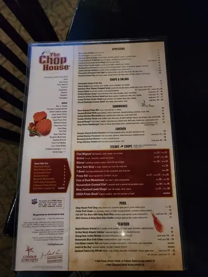 The Chop House Menu | Knoxville, TN | Checkle