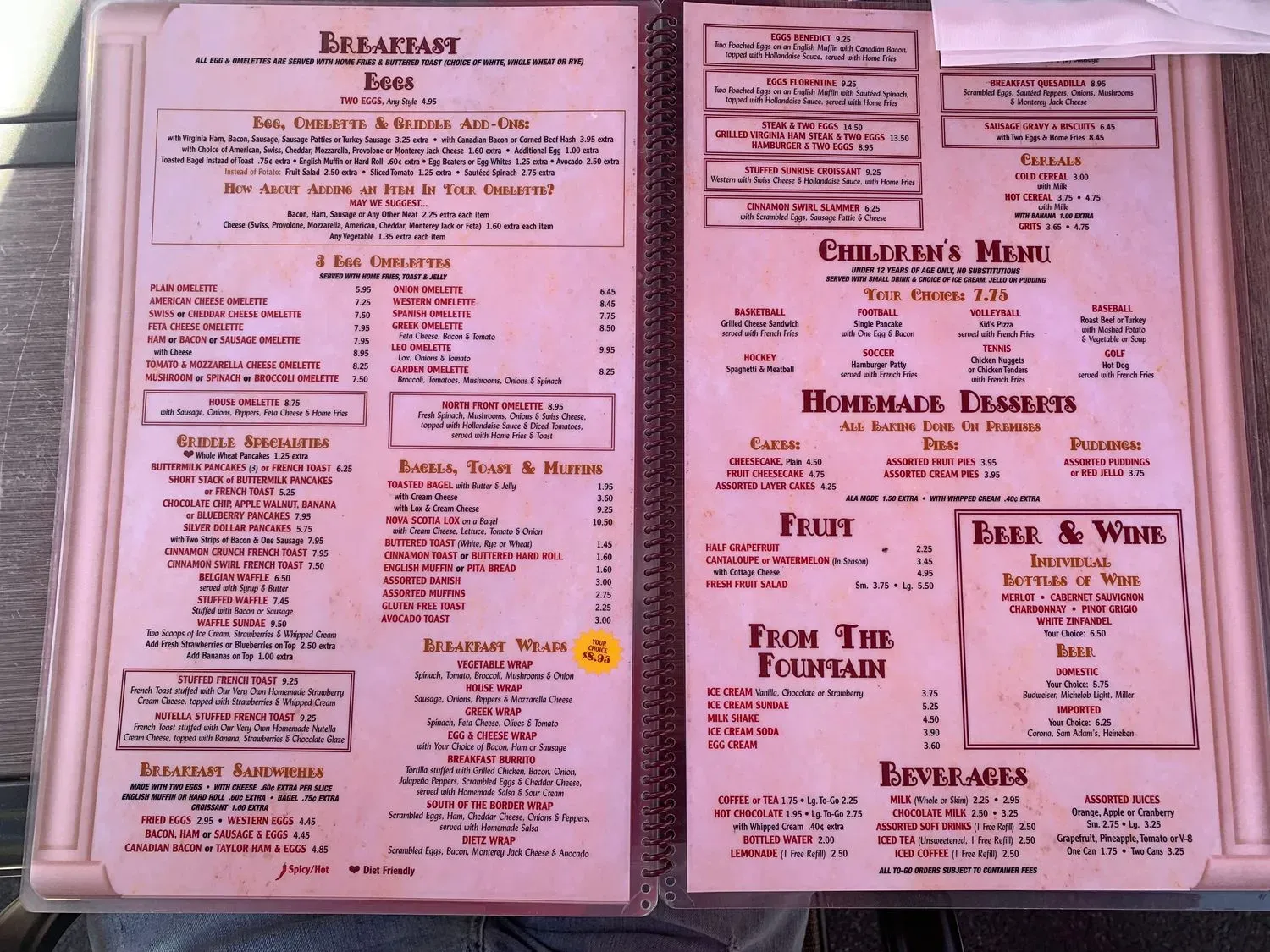 Dietz Stadium Diner Menu - Updated October 2025