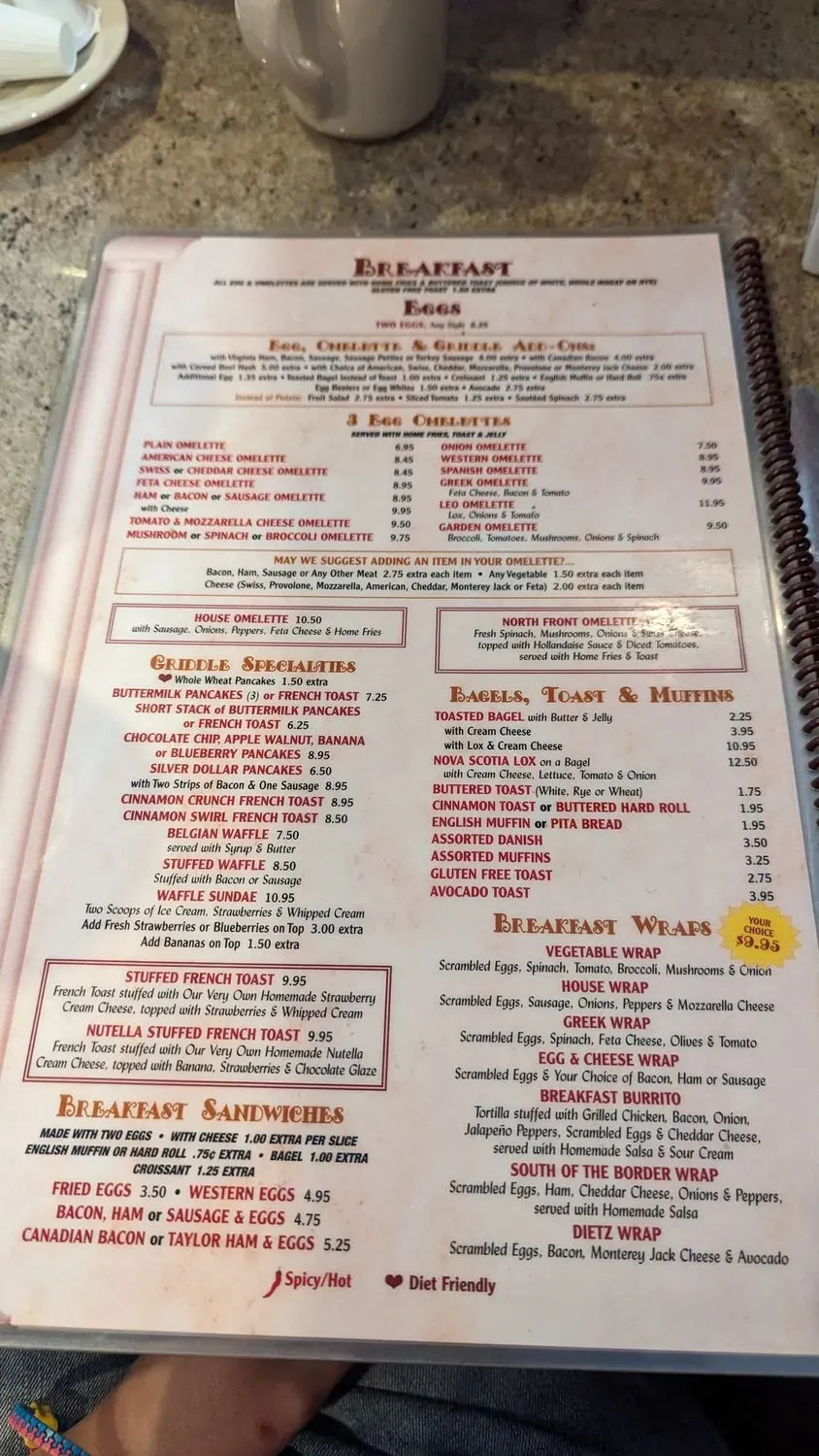 Dietz Stadium Diner Menu - Updated October 2025