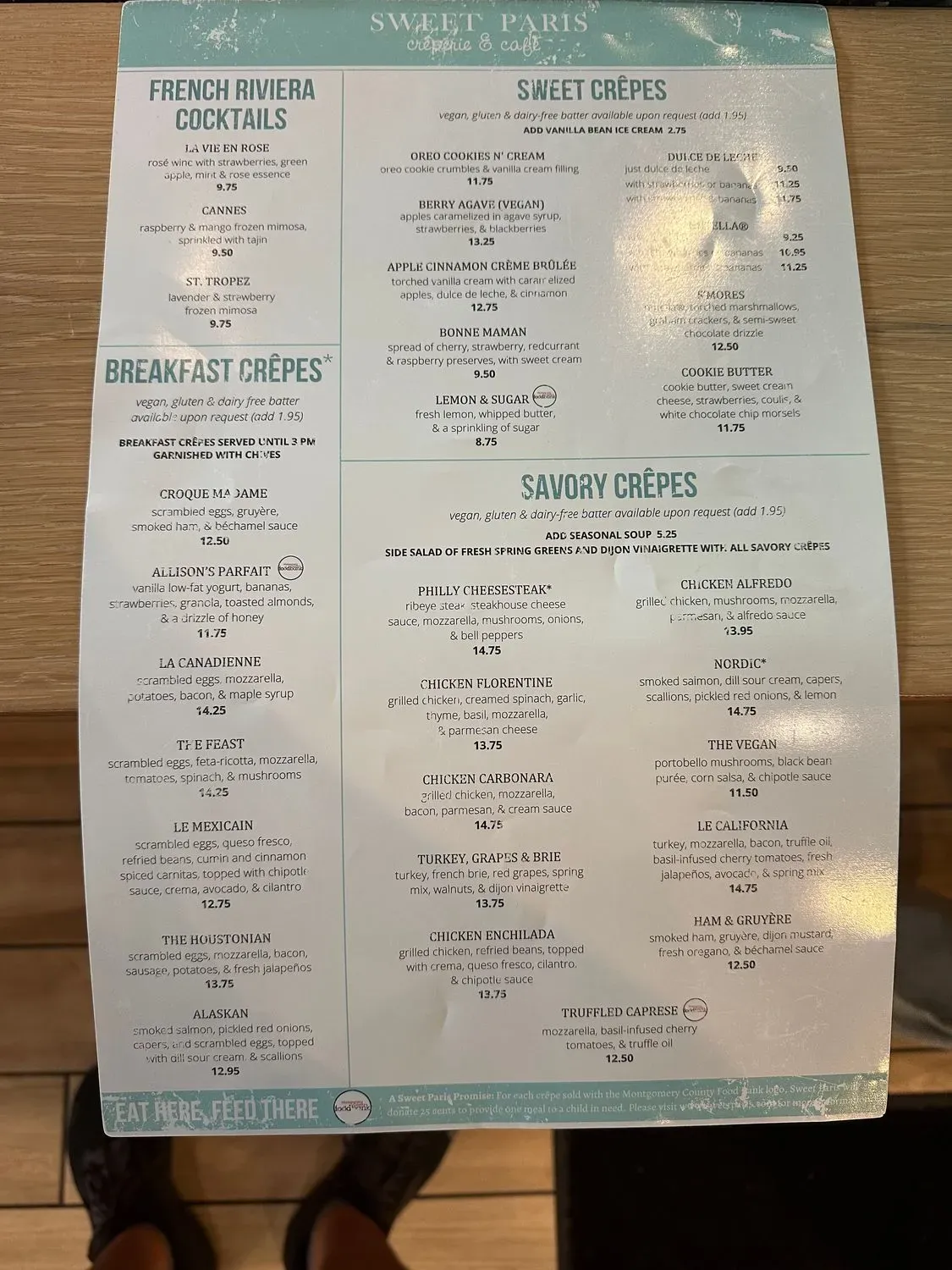 Sweet Paris Creperie & Cafe Menu - Updated November 2025