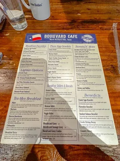 Boulevard Cafe Menu | North Richland Hills, TX | Checkle
