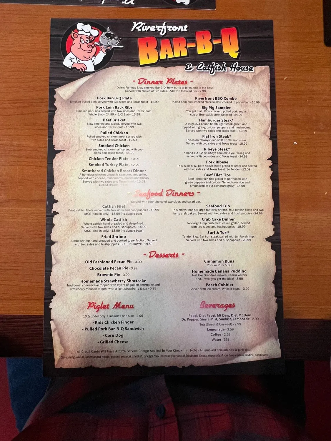 Riverfront Bar-B-Q & Catfish House Menu - Updated November 2025