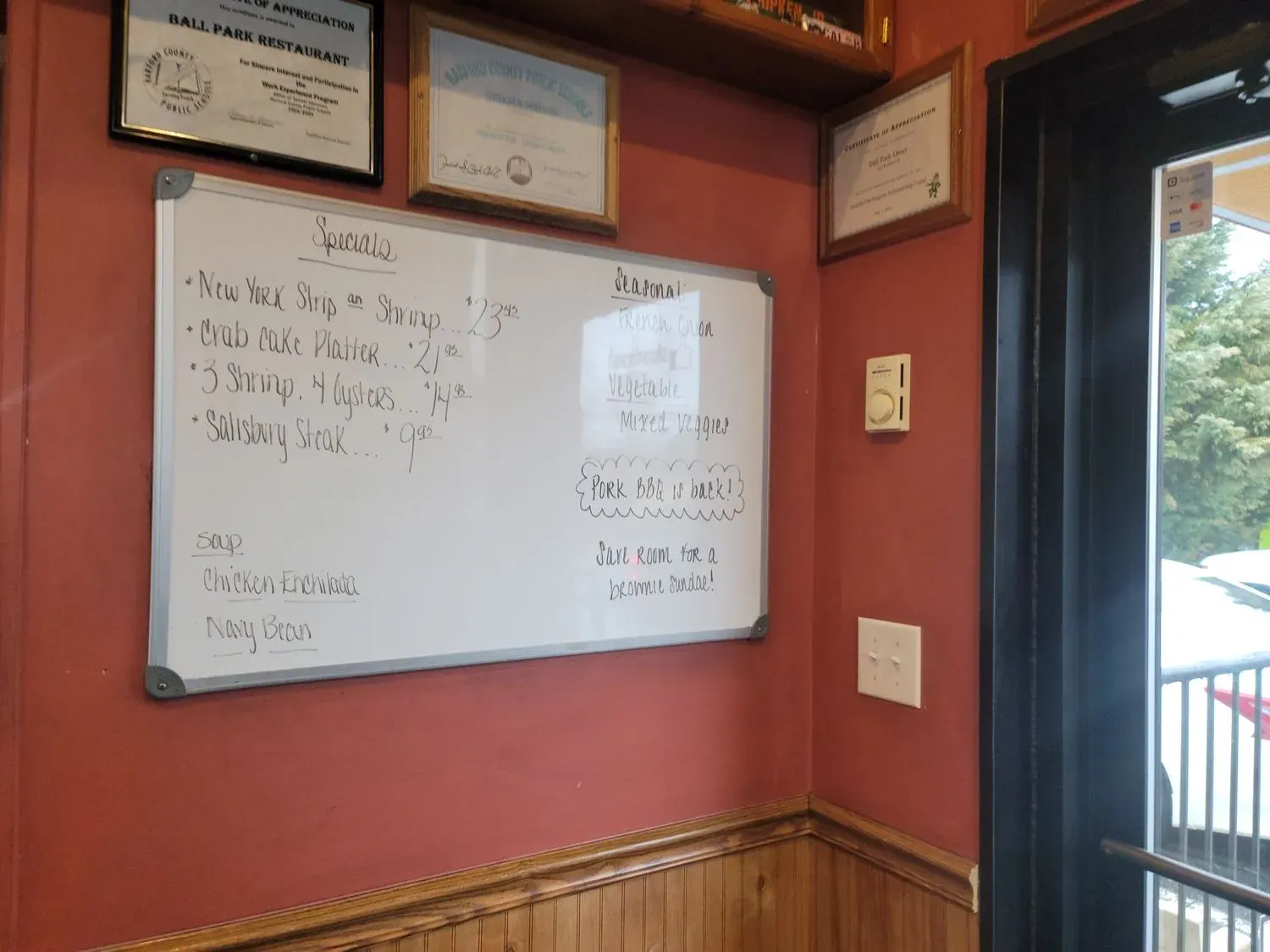 Ballpark Restaurant Menu - Updated November 2025