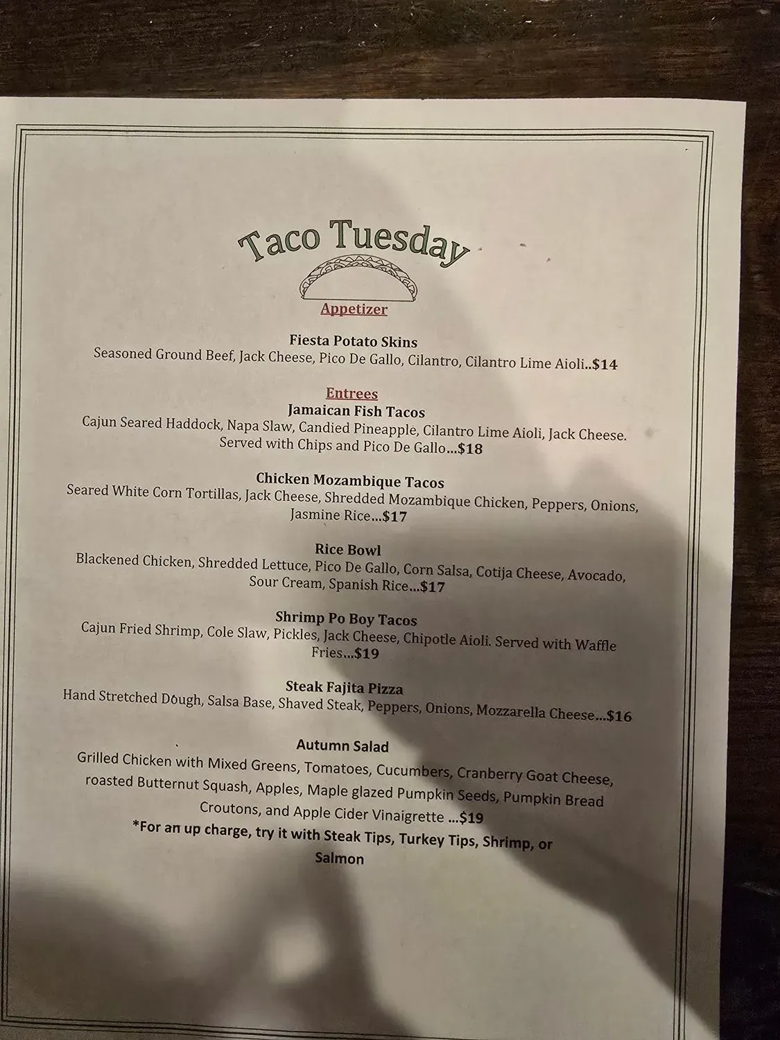Brack's Tavern Menu - Updated October 2025