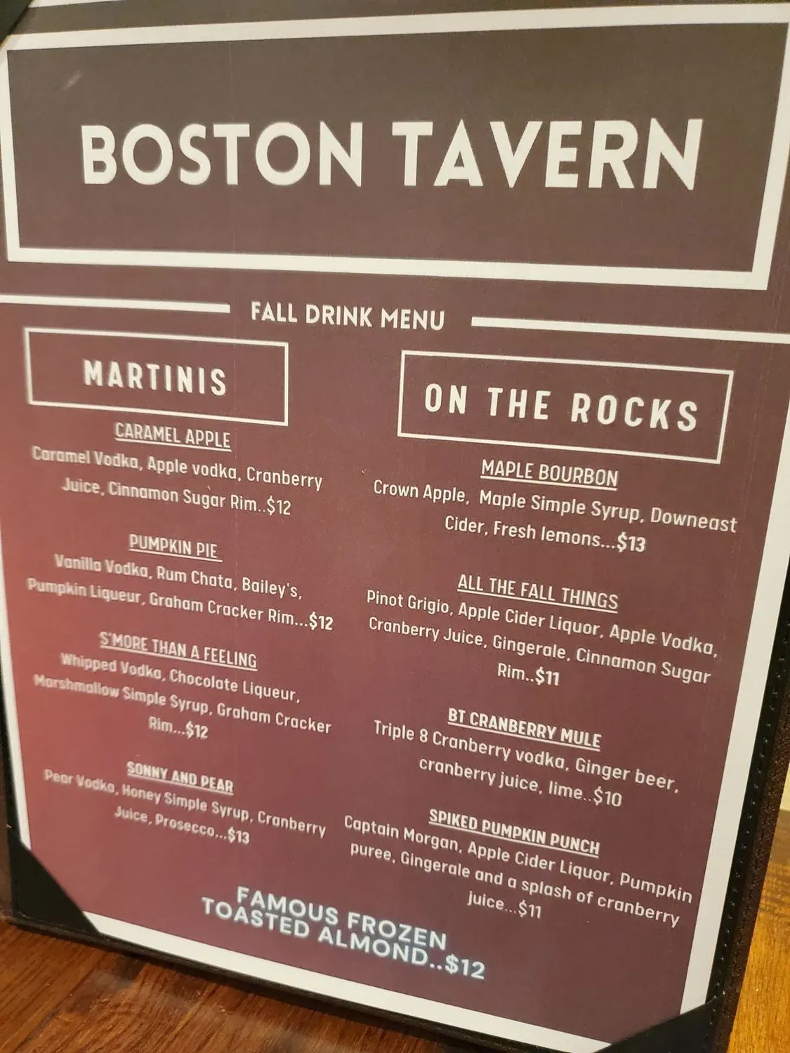 Brack's Tavern Menu - Updated October 2025