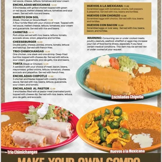 Don Sol Mexican Grill Menu | Union City, TN | Checkle