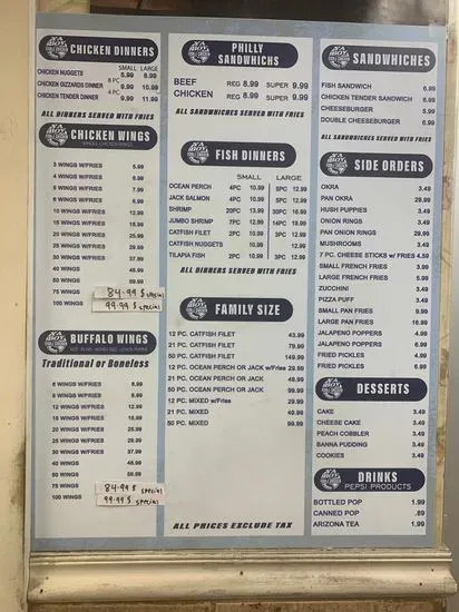 Ya Boy Fish & Chicken Menu | Fort Wayne, IN | Checkle
