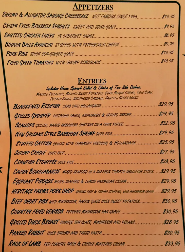 Jacques-Imo's Menu - Updated November 2025