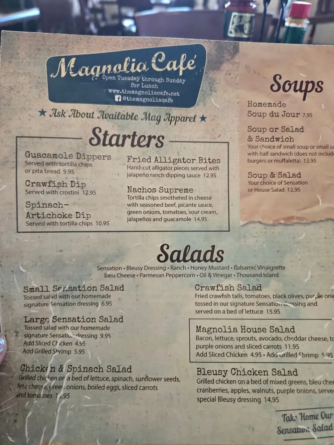 Magnolia Cafe Menu - Updated November 2025
