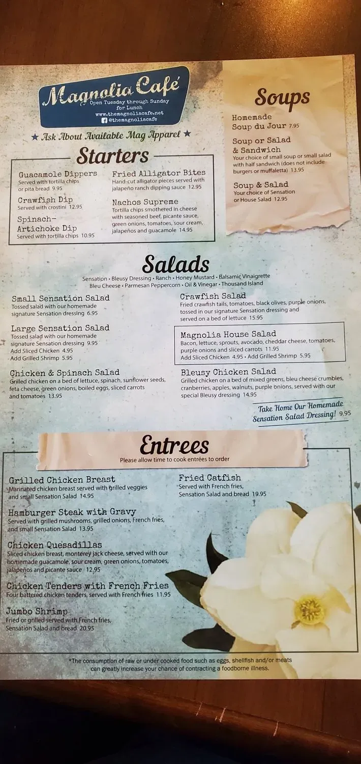 Magnolia Cafe Menu - Updated November 2025