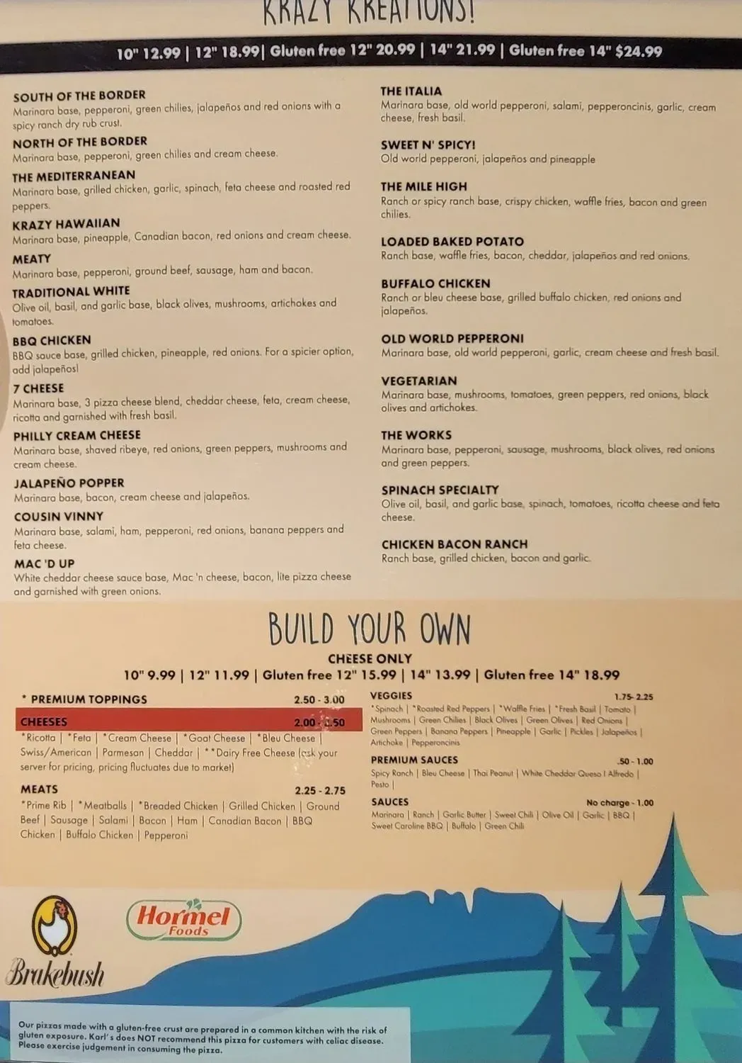 Krazy Karl's Pizza and Sport Bar Menu - Updated November 2025