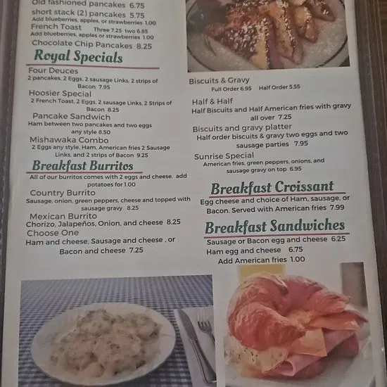 Royal Cafe Menu | Mishawaka, IN | Checkle