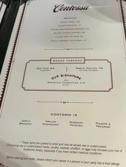 Contessa Boston Menu | Boston, MA | Checkle