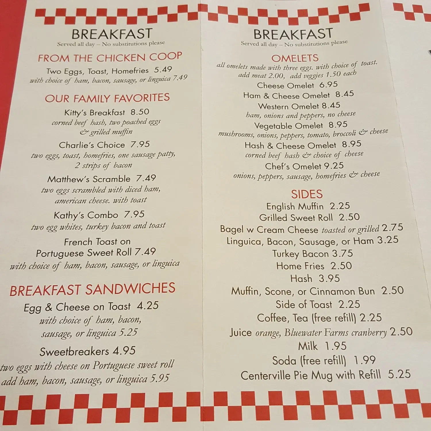 Centerville Pie Company Menu - Updated November 2025