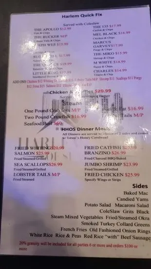 Harlem House Of Seafood Menu | Norcross, GA | Checkle