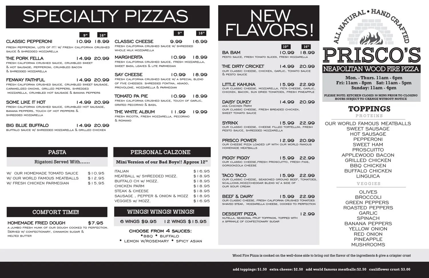Prisco's Market and Deli Menu - Updated October 2025