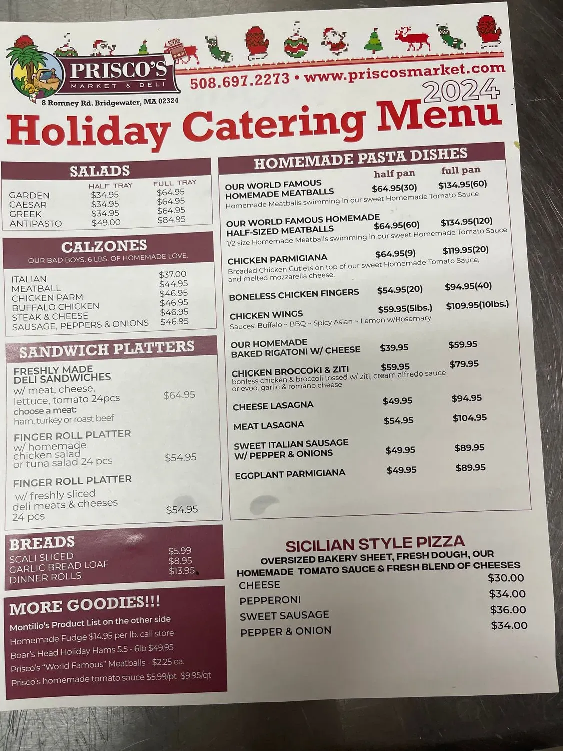 Prisco's Market and Deli Menu - Updated October 2025