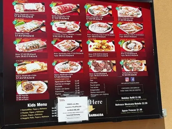 100% Antojitos Mexicanos Menu | Mission, TX | Checkle