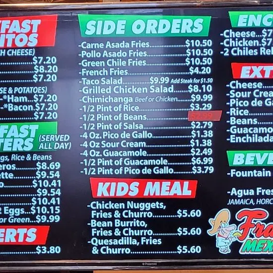 Francisco's Mexican Food Menu | Maricopa, AZ | Checkle