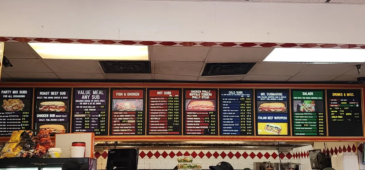 Mr. Submarine Menu - Updated November 2025