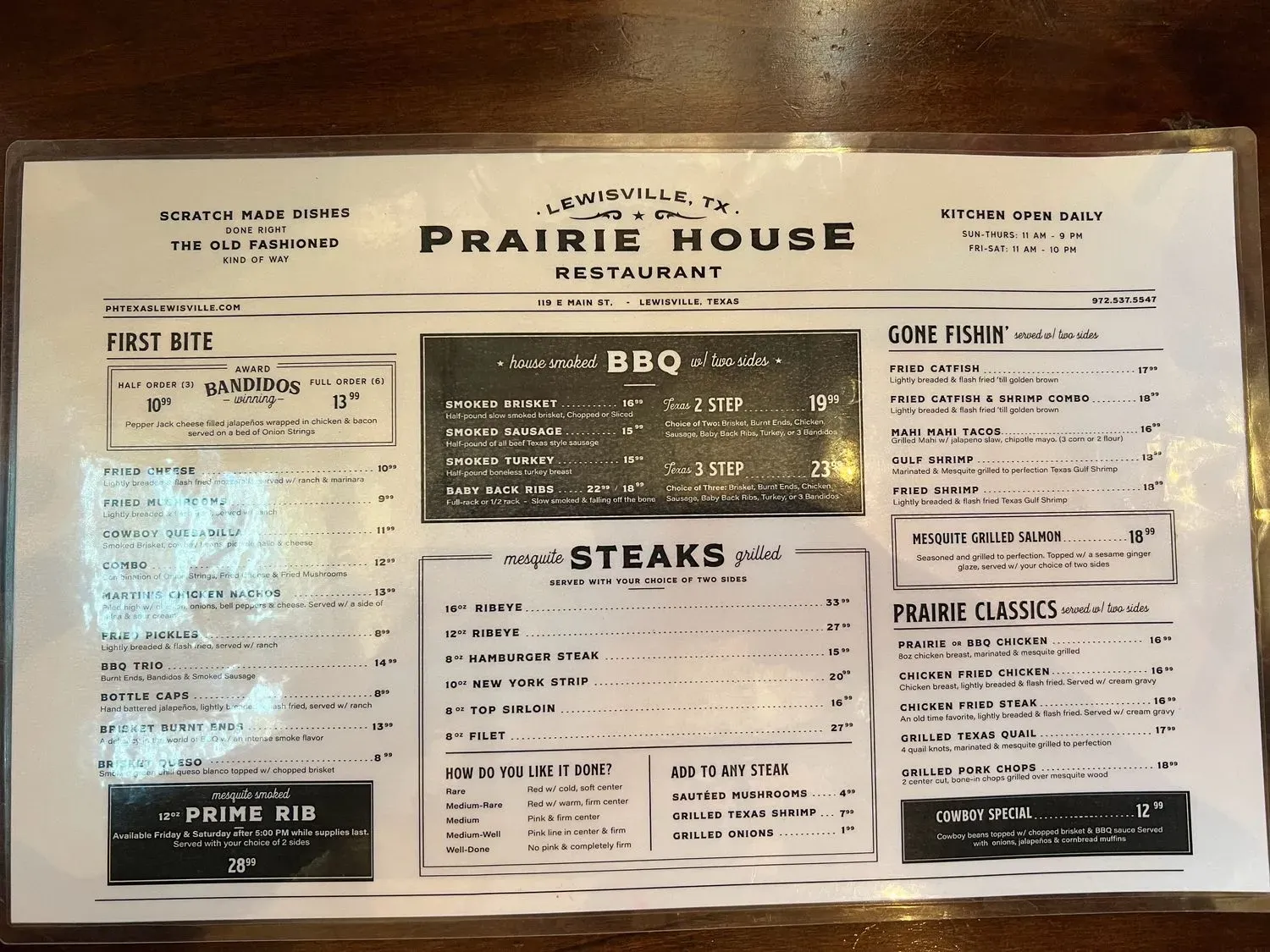 Prairie House Restaurant-Lewisville Menu | Lewisville, TX | Checkle